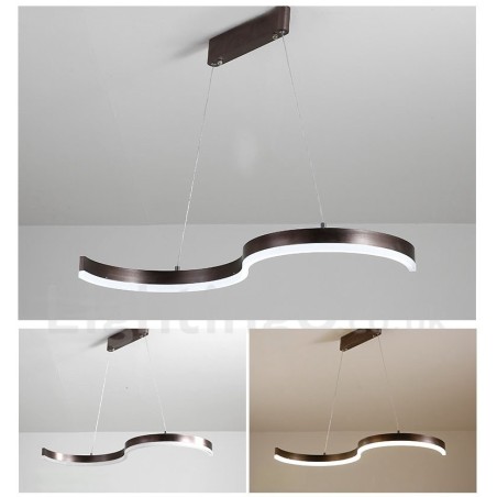 Dimmable Linear Pendant Light with Remote Control Modern Design ...